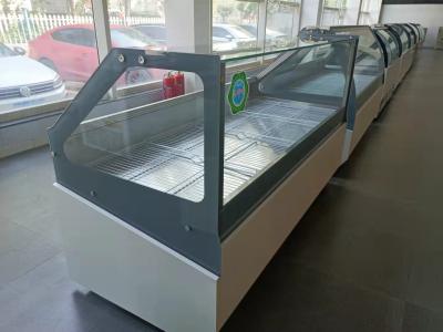 Cina I macellai delle doppie porte hanno refrigerato la ghiottoneria degli armadietti di esposizione che fa scorrere il vetro curvo in vendita