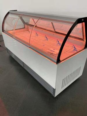 Cina Vetro dell'armadietto di esposizione del congelatore del congelatore della ghiottoneria del collo dell'anatra singolo e doppio di temperatura anteriore e posteriore della porta dell'arco in vendita