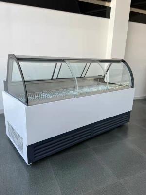 Cina Vetro dell'armadietto di esposizione del congelatore del congelatore della ghiottoneria del collo dell'anatra singolo e doppio di temperatura anteriore e posteriore della porta dell'arco in vendita