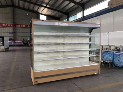 中国 ドアは極度の実用的なスーパーマーケットの果物と野菜の保存の表示風スクリーンのキャビネットを接続できない 販売のため