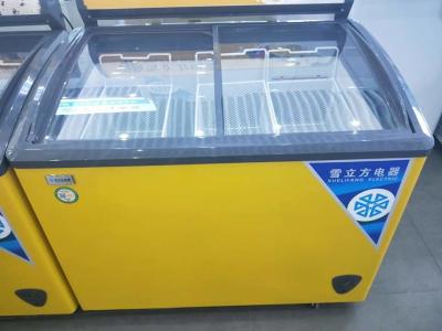 Cina Congelatore di frigorifero profondo del doppio di scivolamento della porta di vetro del gelato petto dell'esposizione in vendita