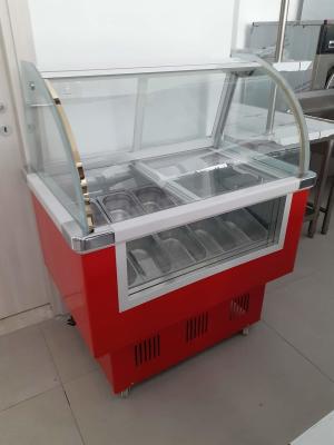 Cina Governo del porridge del ghiaccio del dolce del frigorifero dell'esposizione del Governo della salsa di immersione del gelato a più pale in vendita