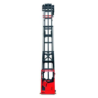 Cina Seated type VNA Forklift 1.5T max lifting height 10m Trilateral Forklift 3-Way pallet stacker fo Narrow Aisle Warehouse in vendita