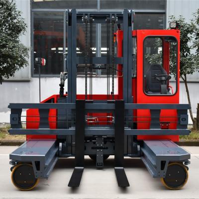 Cina china forklift Warehouse handling 4 way four direction 3t electric reach forklift narrow aisle forklift truck in vendita