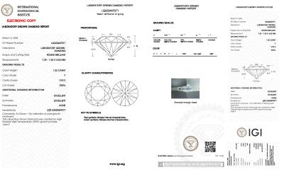 China IGI-Zertifiziert 1.53CT F VVS2 ID EX Laborgewachsen Diamanten HPHT Runder Schnitt zu verkaufen