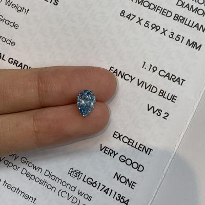 Cina 1.19 carati VVS2 2EX N IGI in forma di pera Diamante coltivato in laboratorio in vendita
