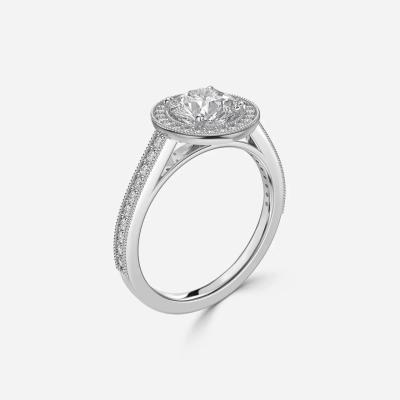 Cina IGI Laboratorio Cresciuto Halo Diamante Anello VVS Chiarezza HPHT Pear Cut in vendita