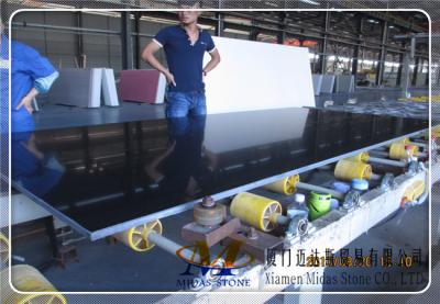 China Pure Black Quartz Stone Slabs for sale
