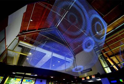China Waterproof 20mm Outdoor Transparent Led Display Full Color 5500CD/㎡ for sale