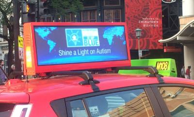 China Digital Wireless Gps 4G Wifi 60*160mm Taxi Top LED Display for sale