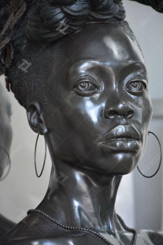 bronze cast statue with surface patina