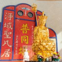China Gold Leaf Bronze Sitting Buddha Statue Custom 213cm Height for Temple for sale