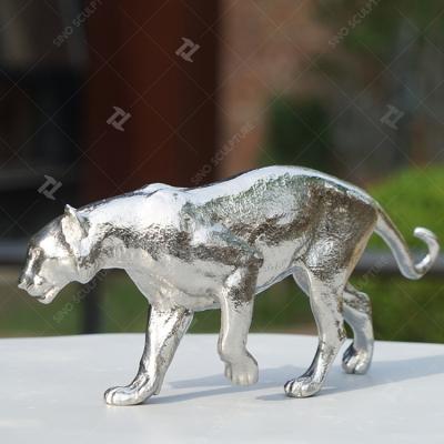 Cina Scultura in acciaio inossidabile, grande scultura di ghepardo in metallo per il giardino in vendita