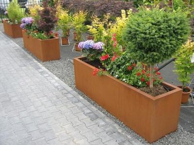 China Corten Steel Flower Pot/Garden Planter/Outdoor Decoration for sale
