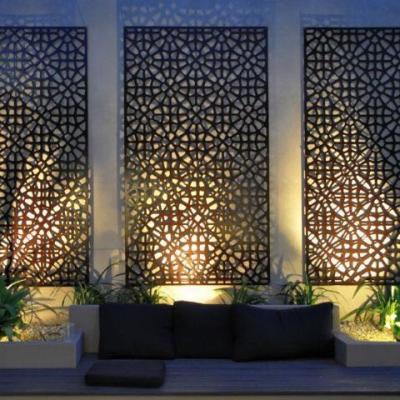 China Corten steel decorative flower curtain wall art metal screen for garden for sale
