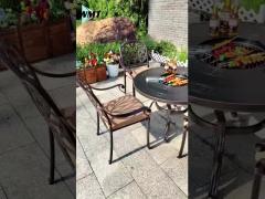 Moderne stijl vaste roterende buitentafel en stoelen met optionele rotankleur