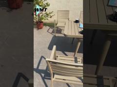 Washable 6 Seater Patio Set Waterproof Polywood Outdoor Table And Chairs