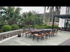 4 lugares Mobiliário de pátio de alumínio fundido desdobrado Todos os climas Mobiliário de jardim de alumínio