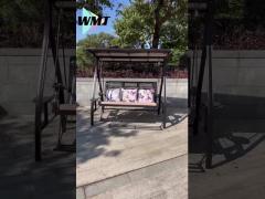 Εξωτερικό μπαλκόνι αυλή Σιδηρούν εξωτερική κουνιστή καρέκλα με μεταλλικό πλαίσιο σε χρώμα φωτογραφίας