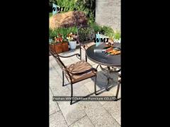 modern style fixed rotary outdoor table and chairs with optional rattan color
