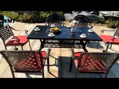 Villa Alumínio Patio Mobiliário Conjuntos de Alumínio Fundido Europeu Set de Jantar