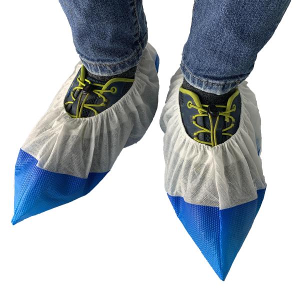 Quality Disposable Waterproof Anti-slip Breathable Non-woven PP+PE Boot Shoe Cover for sale
