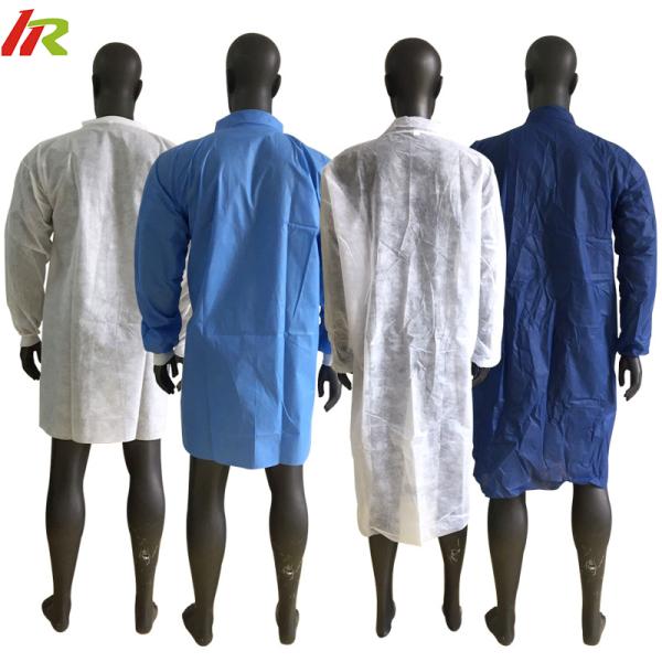 Quality OEM Service Acceptable Multiple Color Option Disposable Lab Coat with Knitted for sale