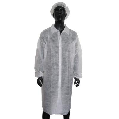 China Visitor Coat  Cheap Disposable Medical PP Non Woven Cleaning Laboratory Coat Uniform for Hospital Doctors for sale