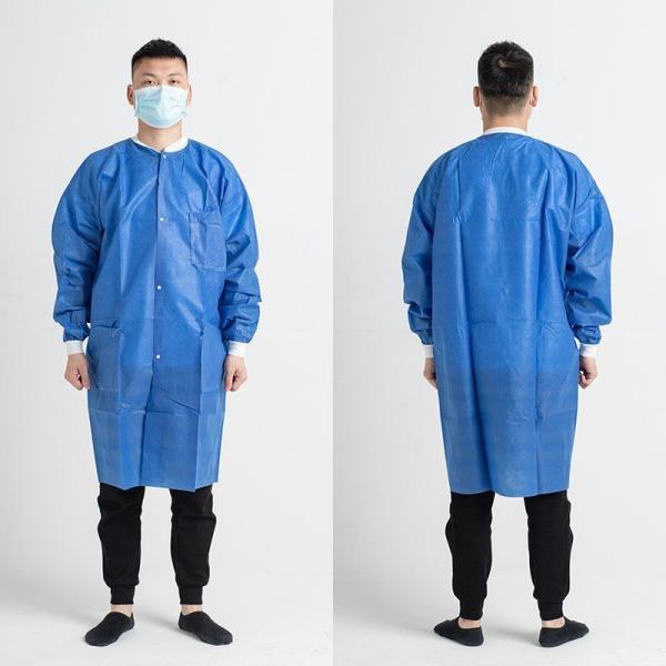 Quality Visitor Coat Polypropylene Nonwoven Disposable Lab Coats for sale