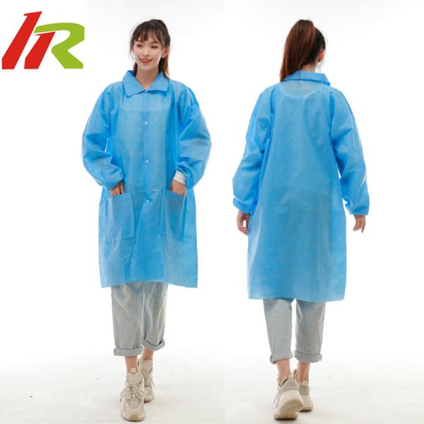 Quality Visitor Coat Polypropylene Nonwoven Disposable Lab Coats for sale