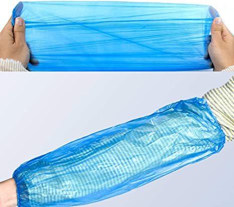 Quality Disposable PE Arm Protective Water Proof Sleeve Cover Transparent Blue Plastic Oversleeve for sale