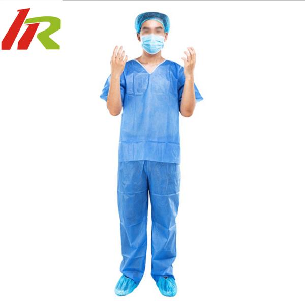Quality Disposable Medical Scrub Suit Surgeon Suit Two Pieces Short Sleeve for sale