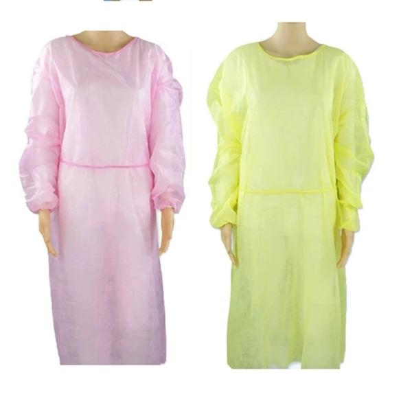 Quality Polypropylene 50 Gsm Frock With Waterproof Microporous Film Waterproof Disposable Chemo Gown Disposable Isolation Gowns for sale
