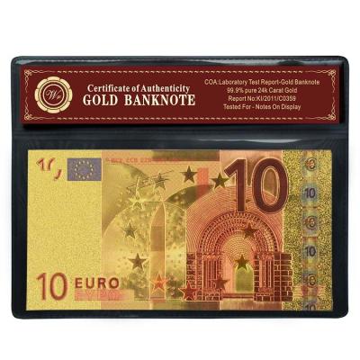 Cina banconota dell'euro placcata oro 10 del ricordo di 76cm * di 166 per la decorazione della Camera in vendita