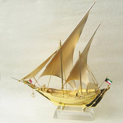China Modelo de navio dourado puro do presente do negócio com com base liga de zinco/do cristal K9 à venda