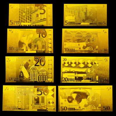 China O ouro gravou a cédula pura do ouro 24k do EURO 500 com quadro do suporte do PVC e do certificado do COA à venda