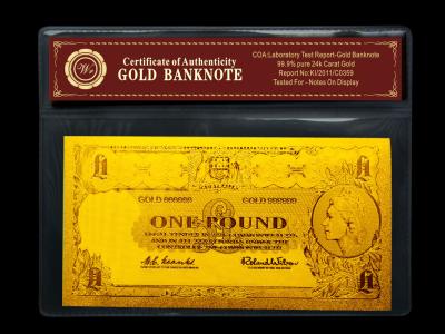 China Grave o papel moeda velho do ouro do logotipo do dobro do AUD da cédula do ouro 24k à venda