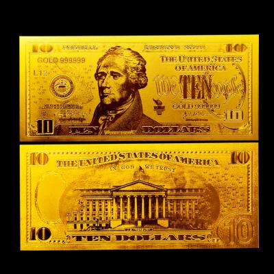 中国 技術の金によってめっきされる銀行券の金のドル札は、ホイル $10 ドルの金刻みます 販売のため