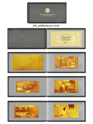 Китай Colletion книги кредитки золота 24K ЕВРО 99,9% чисто с восхитительным кожаным случаем продается