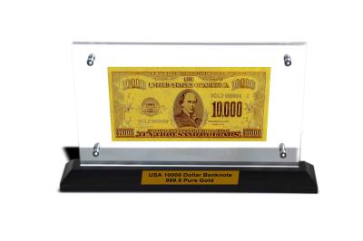 China Home Decoration Gold Foil Banknote Gold US Dollar Bills $10000 for sale