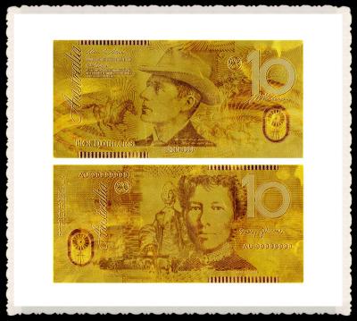 Cina Nuova 10 banconota splendida dell'oro dell'AUD 24K dell'Australia Nizza per la decorazione di Natale in vendita
