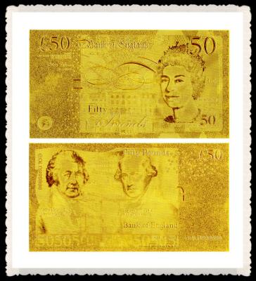 中国 イギリス手形の純粋な 24K 金は記念品のギフトのための銀行券 50 ポンドの金のめっきしました 販売のため
