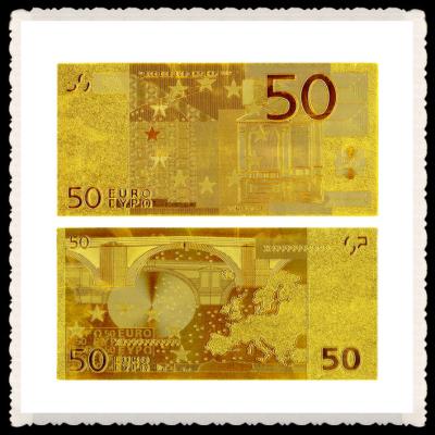 Cina EURO dorato 50 24 banconote dell'oro di Kt, valore dei soldi dell'oro raccoglibile in vendita