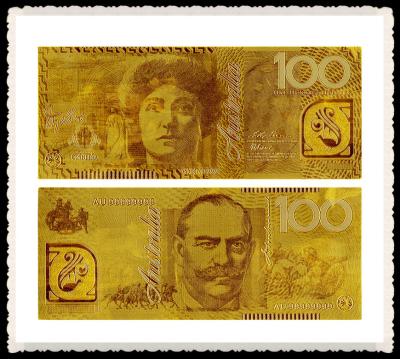 Cina 100 foglia di oro della banconota 24Kt dell'oro dell'AUD Australia placcata per la decorazione domestica in vendita