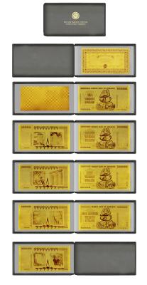 China (Um lote 4pcs) cédulas pura da folha de ouro do quilate de Zimbabwe 99,9% 24 junto com a caixa de couro para o ornamento à venda