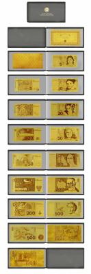 China A cédula do ouro de Alemanha 24k do conjunto completo vem com a decoração de couro da casa da carteira à venda