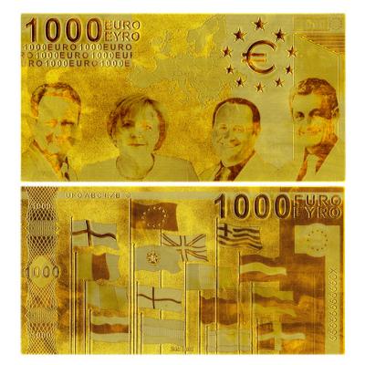 中国 習慣€100 €1000 ヨーロッパの 24k は二重ロゴの金の銀行券を刻みます 販売のため