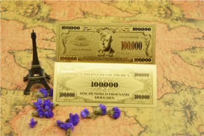 Cina U.S.A. cento mila banconote in dollari dell'oro, oro 24k ha placcato la banconota in vendita