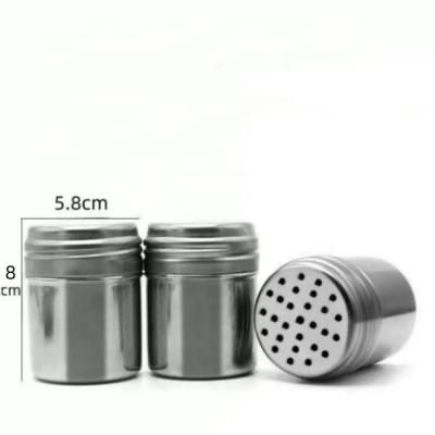 China Stainless Steel Salt And Pepper Shaker Spice Tins Diameter 5* 7cm 58*80mm 6.8*10cm for sale
