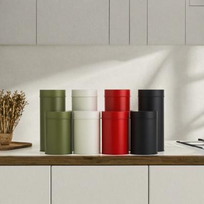 China White Black Tea Tin Cans Airtight Double Lid Cylinder Tinplate Food Packaging for sale